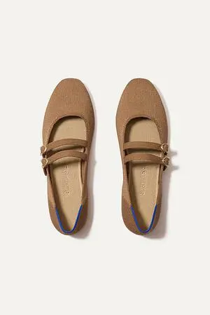 Rothy's Double Buckle Mary Jane Flats - Tan