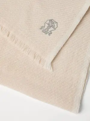Brunello Cucinelli Logo-embroidered Scarf - Neutrals