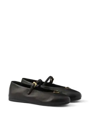 Prada Leather Ballet Flats - Black