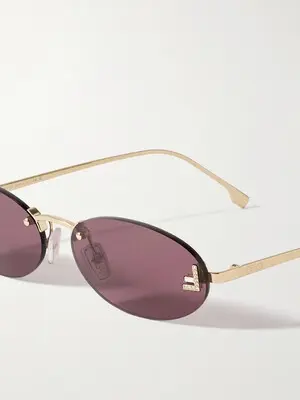 Fendi Rimless Oval Sunglasses - Gold