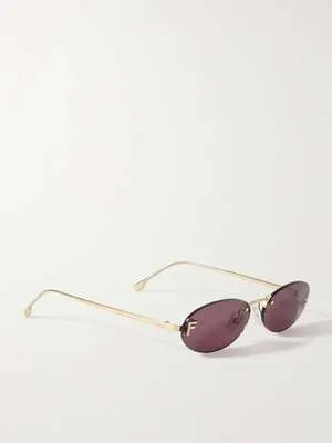 Fendi Rimless Oval Sunglasses - Gold