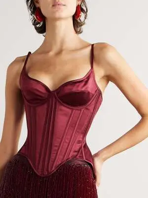 WIEDERHOEFT Salon Silk-satin Bustier Top