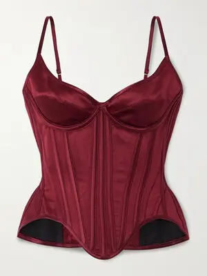 WIEDERHOEFT Salon Silk-satin Bustier Top