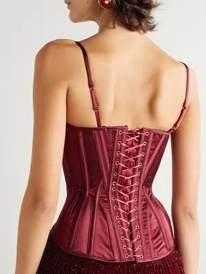 WIEDERHOEFT Salon Silk-satin Bustier Top