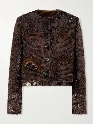BLAZÉ MILANO Tropicana Shamo Sequined Jacket - Brown