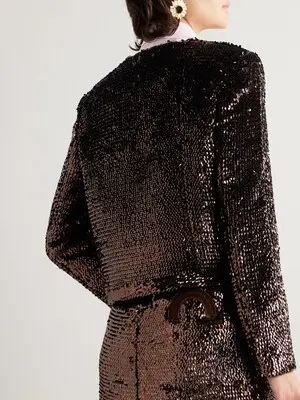 BLAZÉ MILANO Tropicana Shamo Sequined Jacket - Brown