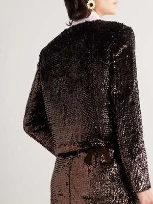 BLAZÉ MILANO Tropicana Shamo Sequined Jacket - Brown