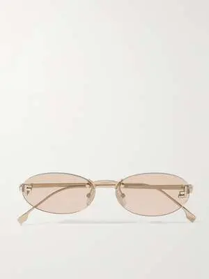 Fendi Rimless Oval Sunglasses - Rose Gold
