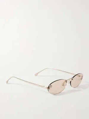Fendi Rimless Oval Sunglasses - Rose Gold