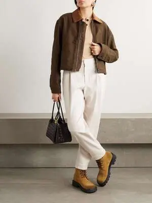 Brunello Cucinelli Cotton-blend Twill Tapered Trousers - Ecru
