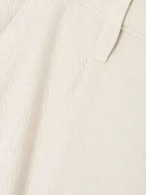 Brunello Cucinelli Cotton-blend Twill Tapered Trousers - Ecru