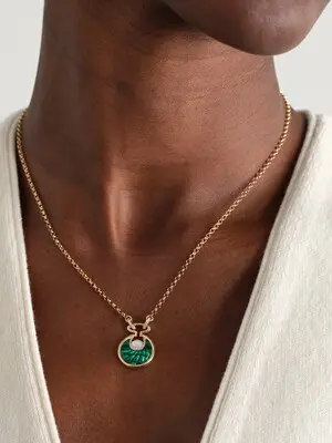 L’ATELIER NAWBAR Circus Moon Small 18-karat Gold Multi-stone Necklace