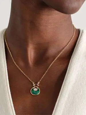 L’ATELIER NAWBAR Circus Moon Small 18-karat Gold Multi-stone Necklace