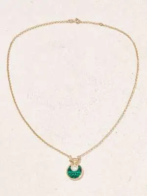 L’ATELIER NAWBAR Circus Moon Small 18-karat Gold Multi-stone Necklace