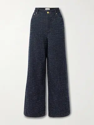 GANNI High-rise Wide-leg Bouclé Jeans