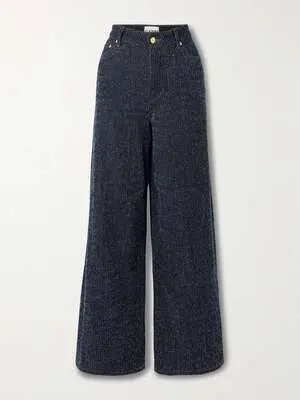 GANNI High-rise Wide-leg Bouclé Jeans