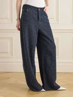 GANNI High-rise Wide-leg Bouclé Jeans