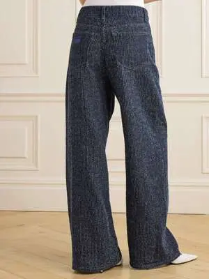 GANNI High-rise Wide-leg Bouclé Jeans