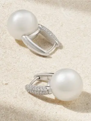 Mikimoto 18-karat Pearl And Diamond Earrings
