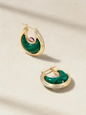 L’ATELIER NAWBAR Diana Big 18-karat Multi-stone Earrings - Gold