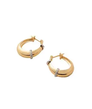 L'ATELIER NAWBAR L’atelier Nawbar Buoy Diamond Hoop Earrings - Gold