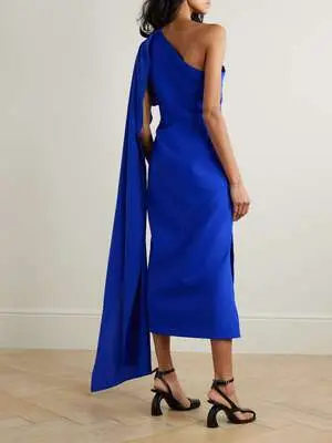 ROKSANDA Cape-effect Draped Crepe Midi Dress