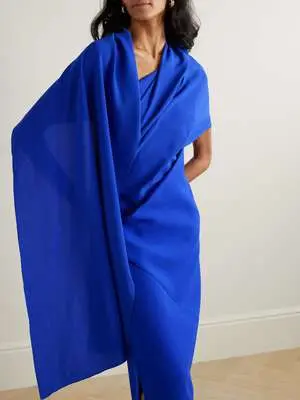 ROKSANDA Cape-effect Draped Crepe Midi Dress