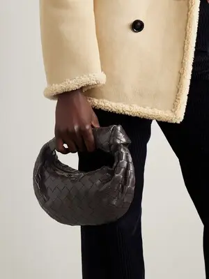 Bottega Veneta Jodie Mini Knotted Intrecciato Leather Tote - Brown