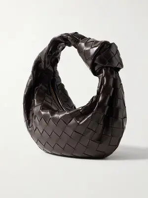 Bottega Veneta Jodie Mini Knotted Intrecciato Leather Tote - Brown
