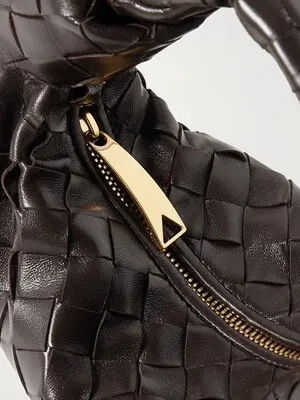 Bottega Veneta Jodie Mini Knotted Intrecciato Leather Tote - Brown