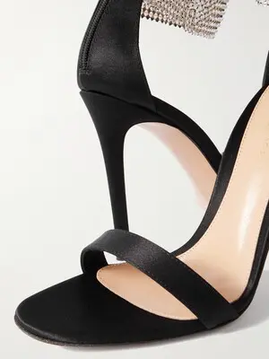 GIANVITO ROSSI Crystal-embellished Satin Sandals