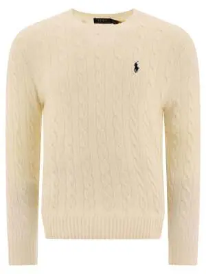 Polo Ralph Lauren Pony Cable Knit Sweater Beige
