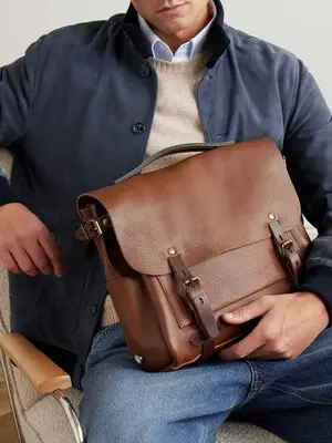 BLEU DE CHAUFFE Eclair Full-grain Leather Messenger Bag