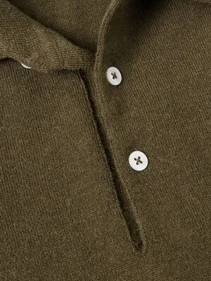 DRAKE'S Wool And Alpaca-blend Polo Shirt