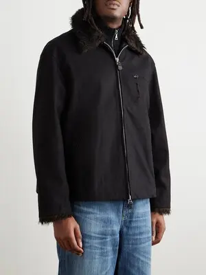 Our Legacy Constructor Faux Fur-Trimmed Canvas Bomber Jacket In