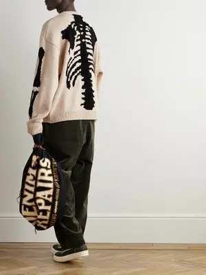 Kapital Oversized Intarsia Wool Sweater - Neutrals