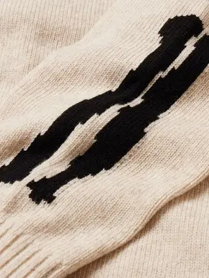 Kapital Oversized Intarsia Wool Sweater - Neutrals
