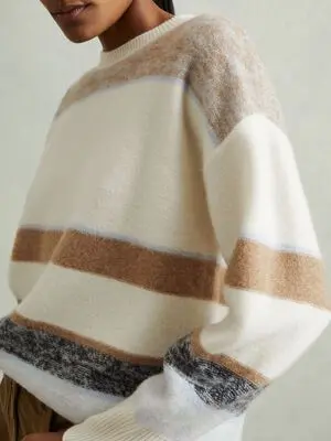 REISS Willow Wool-cashmere Striped Jumper