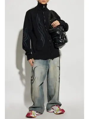 Balenciaga Y2k Zip-up Cardigan - Black | Editorialist