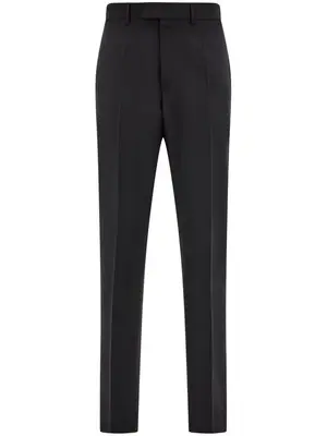 FERRAGAMO Logo-tag Straight-leg Trousers - Black