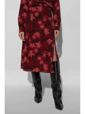 Maison Kitsuné Leaf-print Midi Skirt