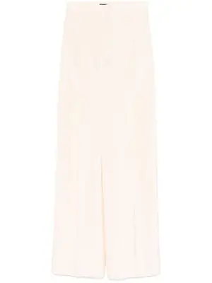 Max Mara Silk Crepe De Chine Wide Leg Trousers