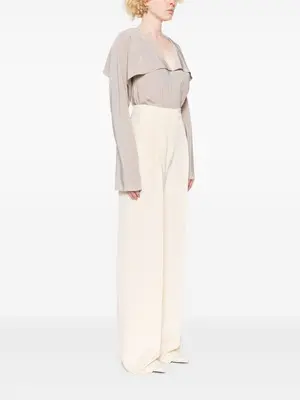 Max Mara Silk Crepe De Chine Wide Leg Trousers