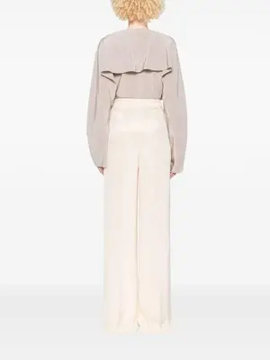 Max Mara Silk Crepe De Chine Wide Leg Trousers