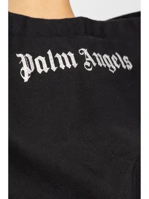 Palm Angels Logo-embroidered Hoodie - Black