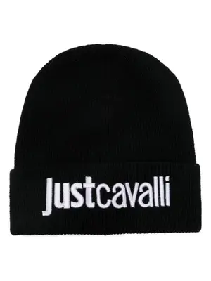 Just Cavalli Embroidered-logo Beanie - Black