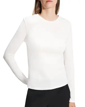 Theory Long Sleeve Apex Tiny Tee - White