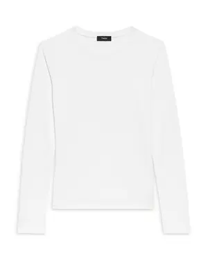 Theory Long Sleeve Apex Tiny Tee - White