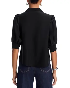 Cinq À Sept Weldon Collared Silk Blouse - Black