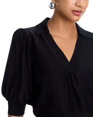 Cinq À Sept Weldon Collared Silk Blouse - Black